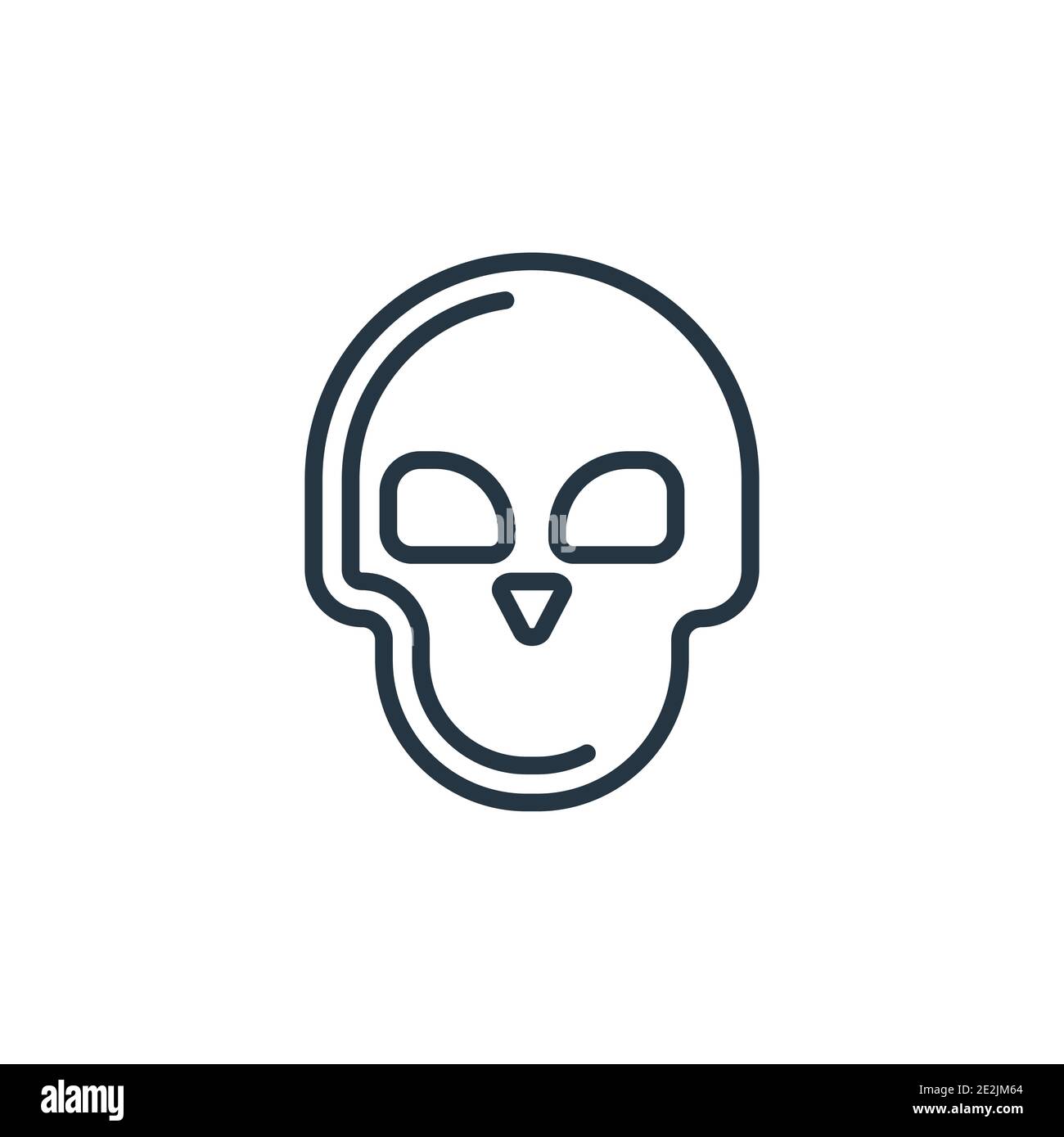 Skull outline vector icon. Thin line black skull icon, flat vector ...