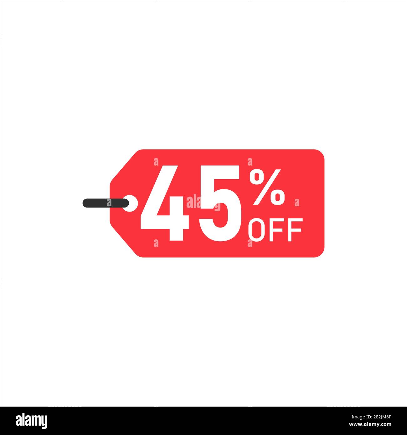 modern red 45 percent discount sign on white background Stock Vector ...