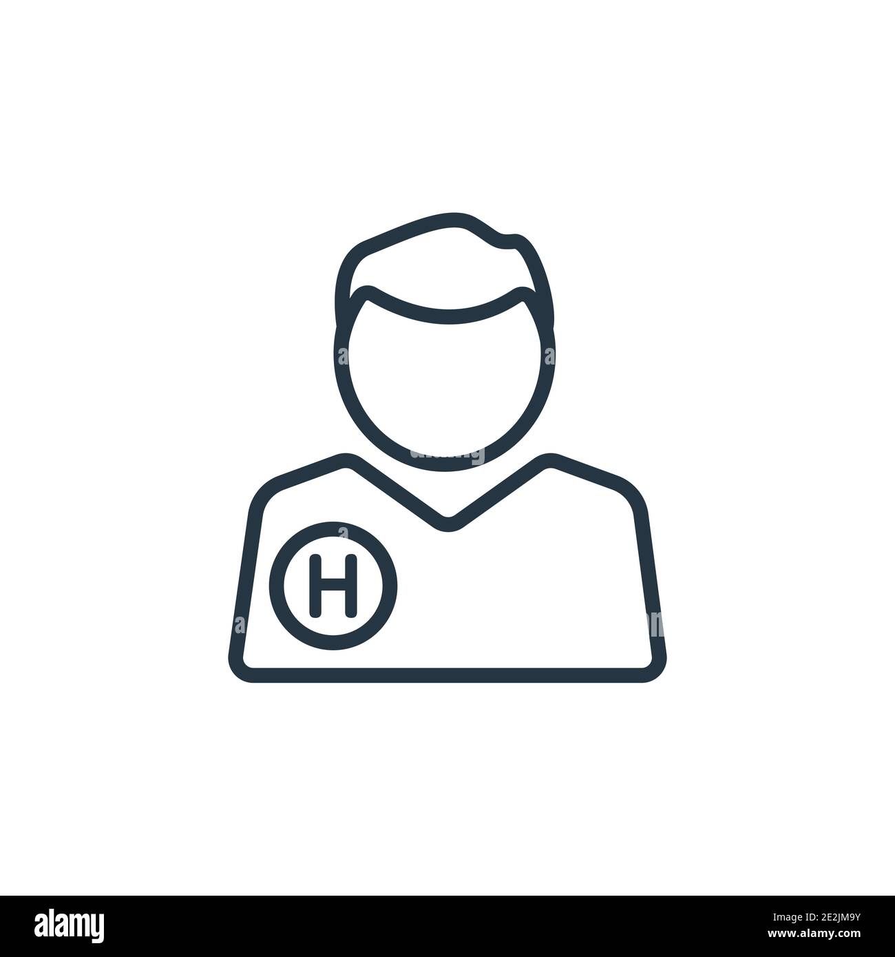 Patient outline vector icon. Thin line black patient icon, flat vector ...