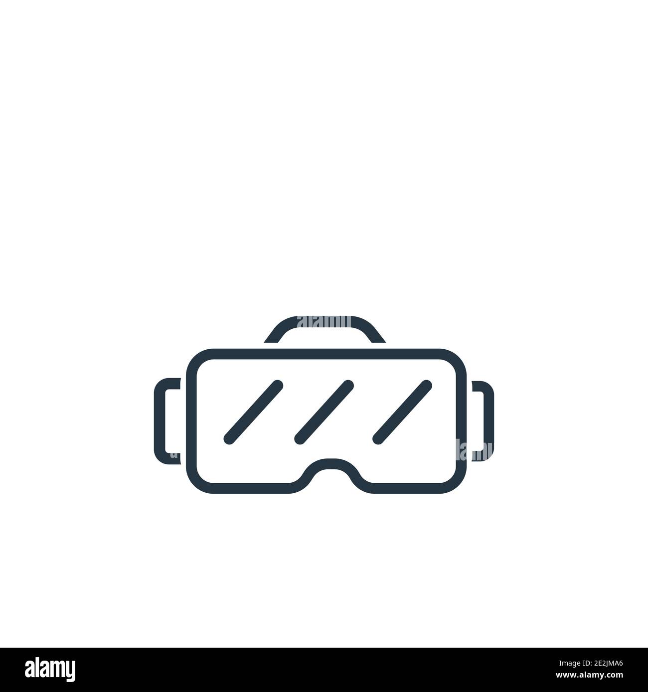 Vr glasses outline vector icon. Thin line black vr glasses icon, flat ...