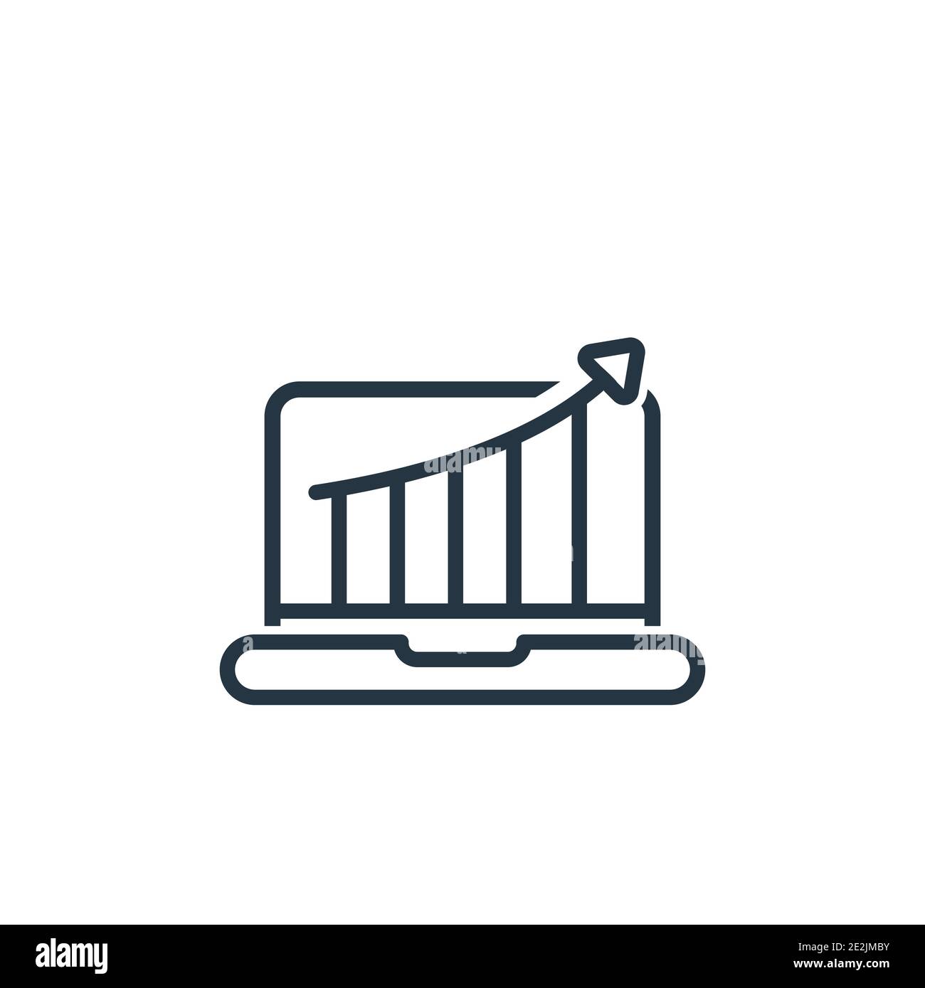 Marketing graph outline vector icon. Thin line black marketing graph ...