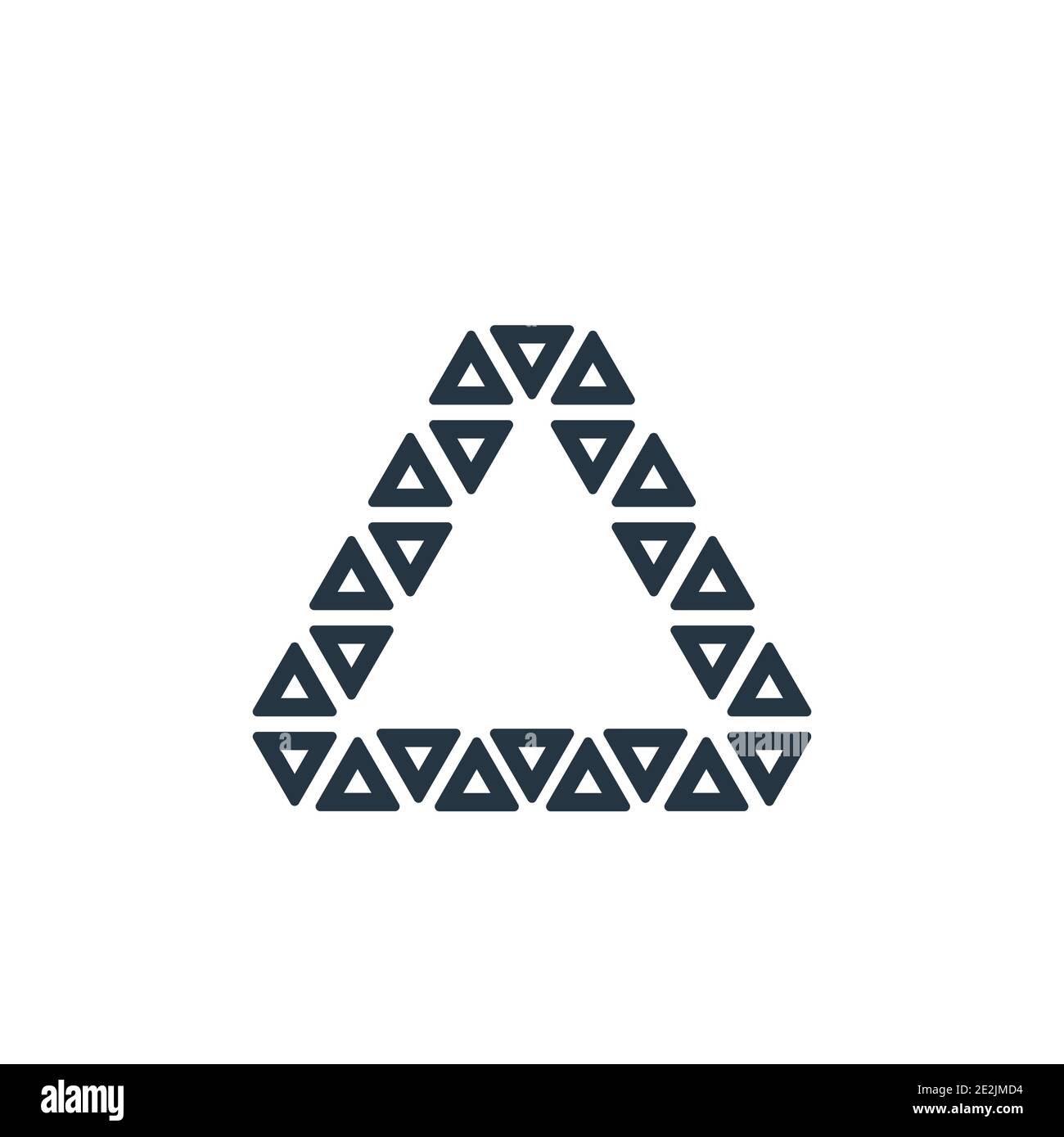Polygonal triangular recycle symbol outline vector icon. Thin line ...