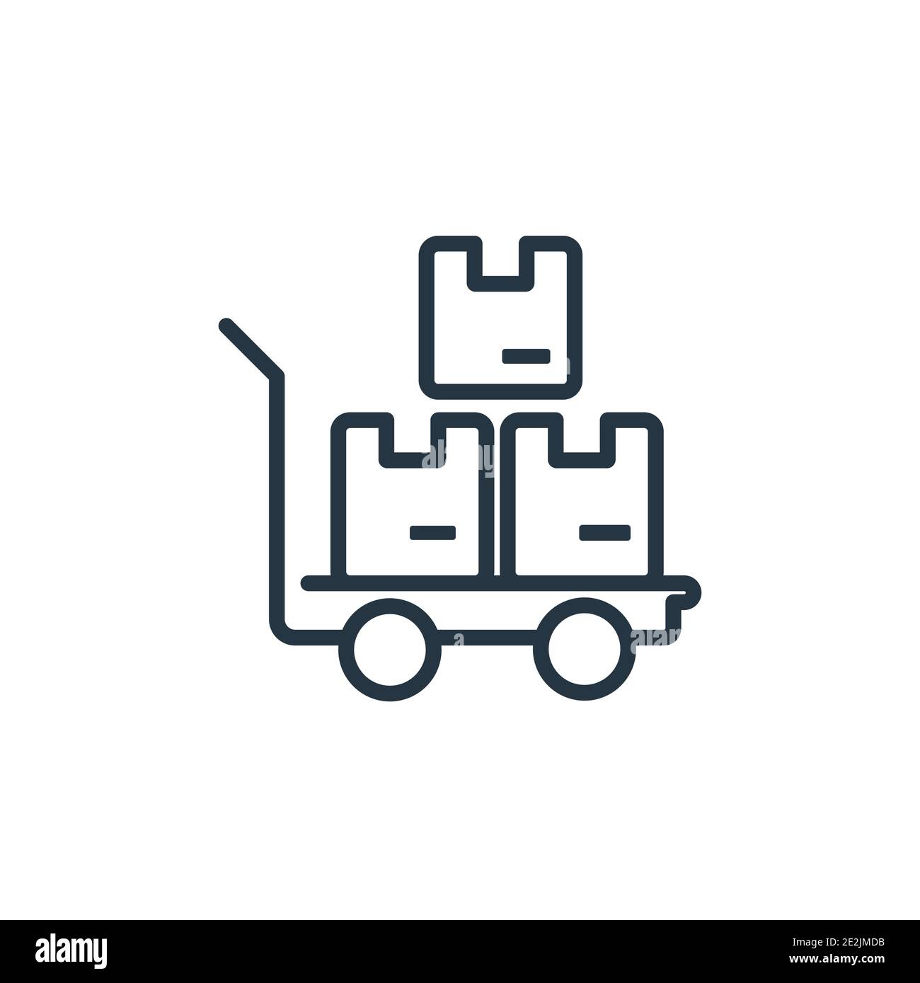 Pushcart outline vector icon. Thin line black pushcart icon, flat ...
