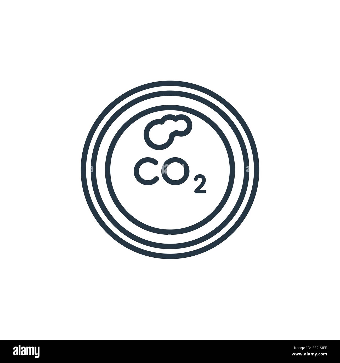 Co2 sign outline vector icon. Thin line black co2 sign icon, flat ...