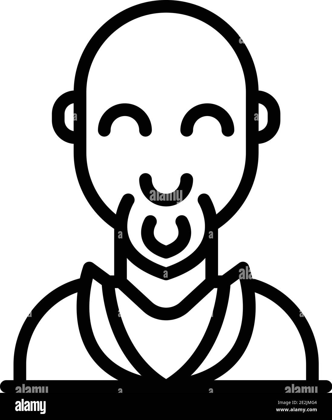 Smiling old man icon. Outline smiling old man vector icon for web ...