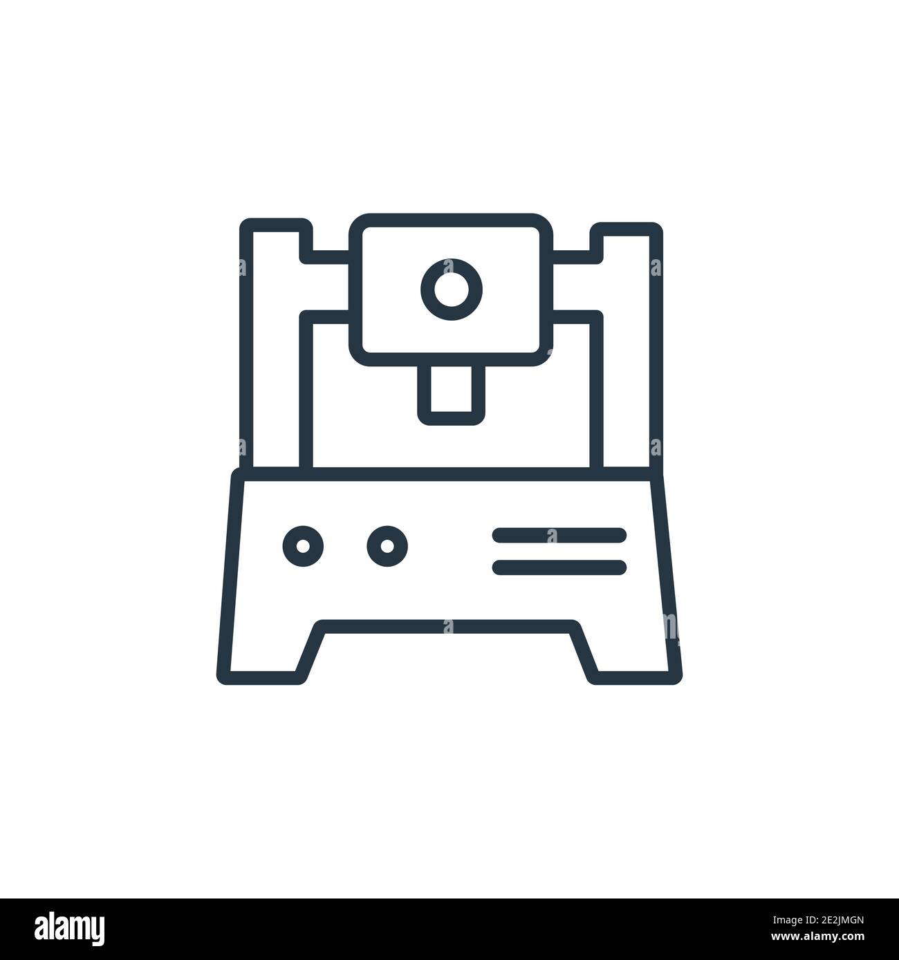 Machinery outline vector icon. Thin line black machinery icon, flat ...