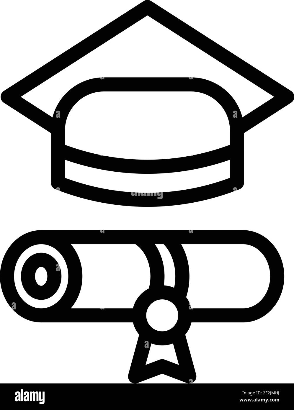 Graduation cap icon. Outline graduation cap vector icon for web design ...