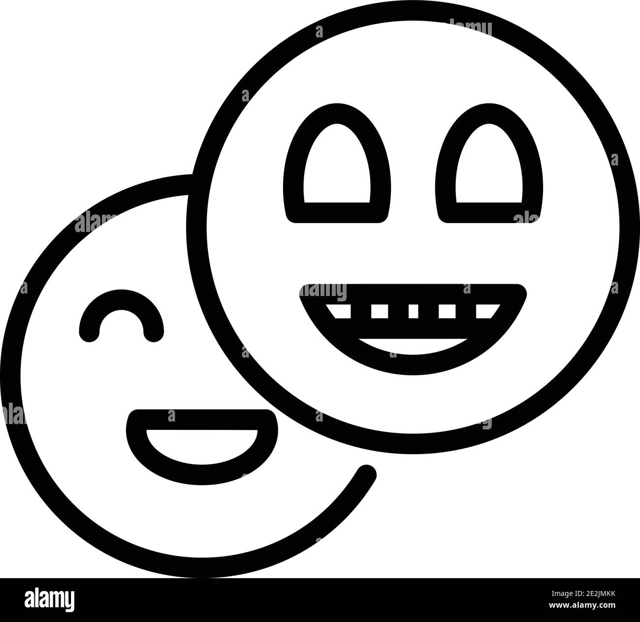 Smiling emoji icon. Outline smiling emoji vector icon for web design ...