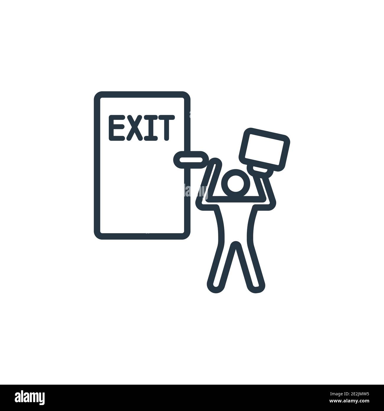 Exit interview outline vector icon. Thin line black exit interview icon ...