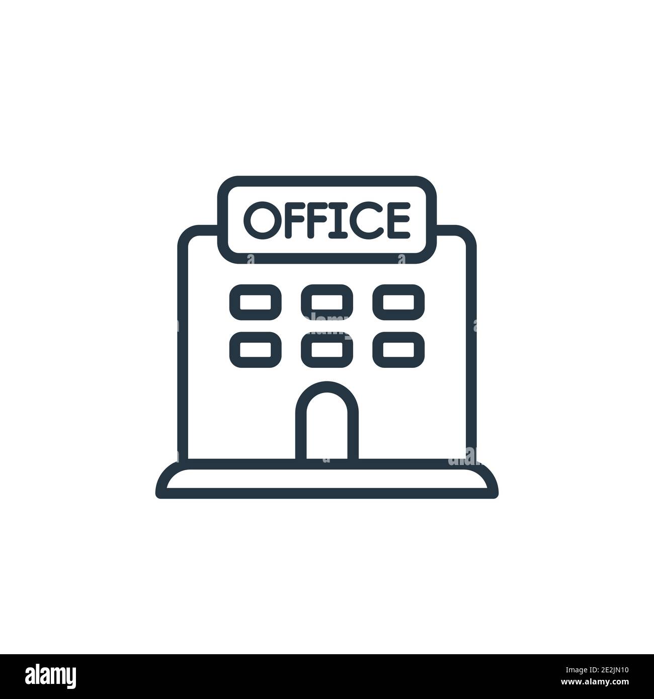 Office outline vector icon. Thin line black office icon, flat vector ...