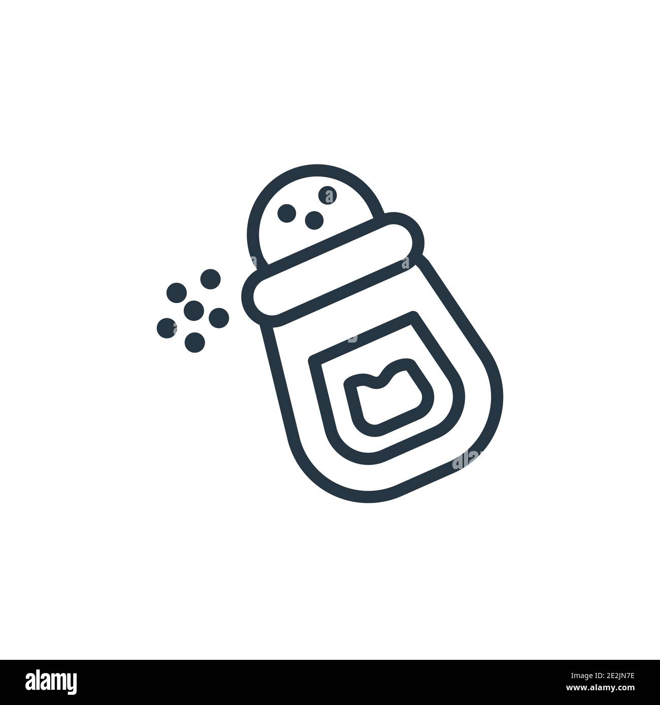 Salt shaker outline vector icon. Thin line black salt shaker icon, flat ...