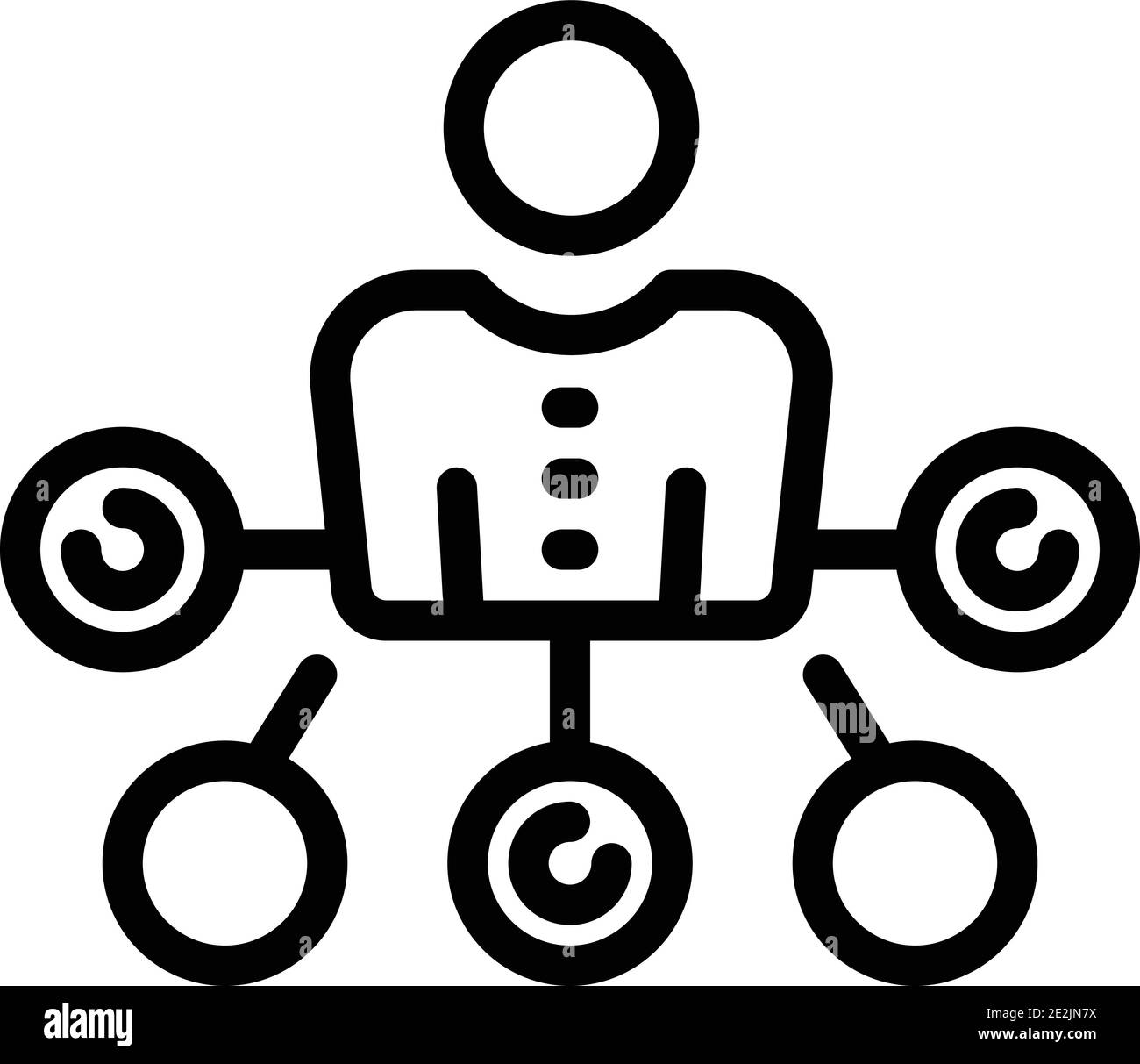 Business collaboration scheme icon. Outline business collaboration scheme vector icon for web ...