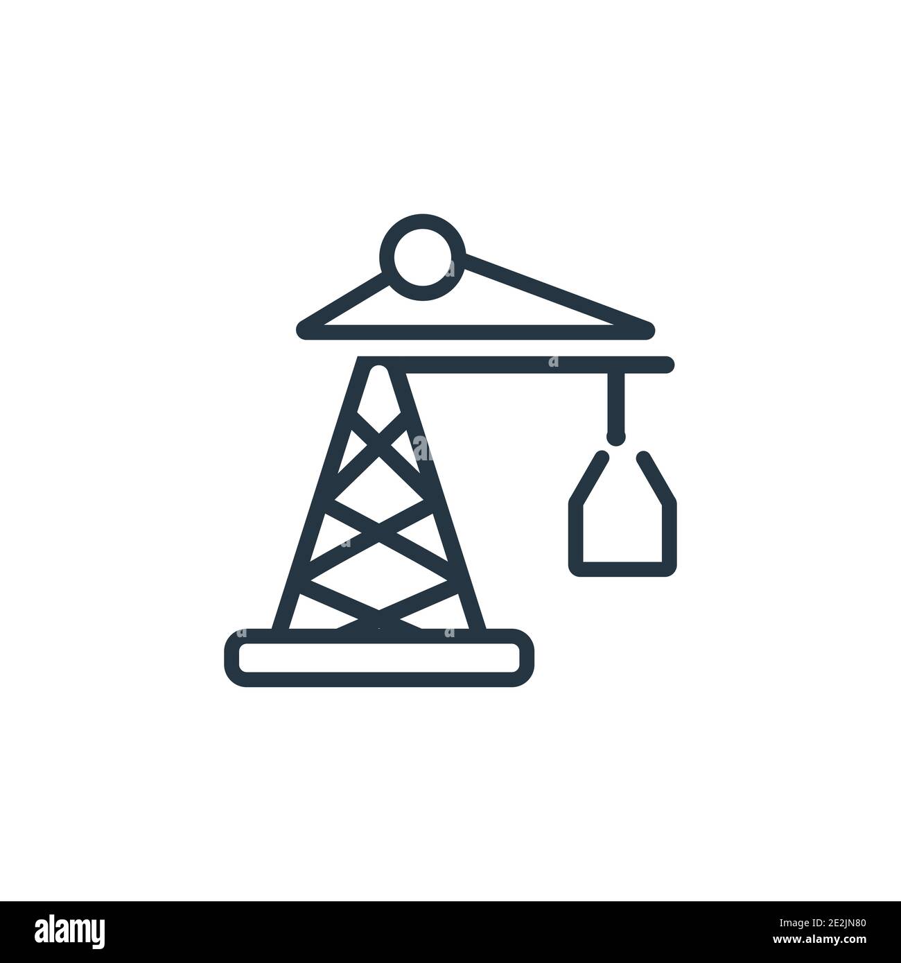 Harbor crane outline vector icon. Thin line black harbor crane icon ...