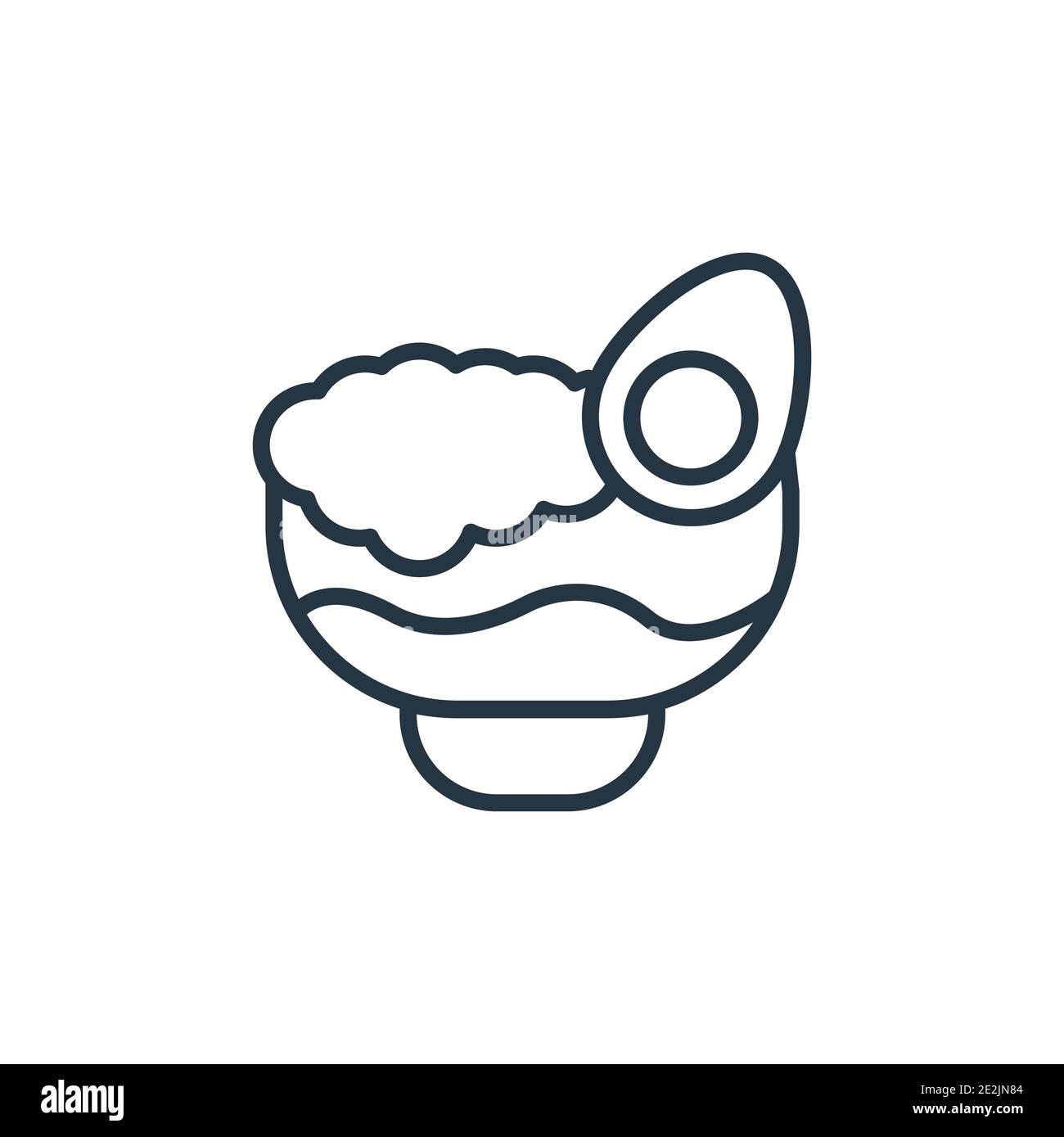 Congee outline vector icon. Thin line black congee icon, flat vector ...