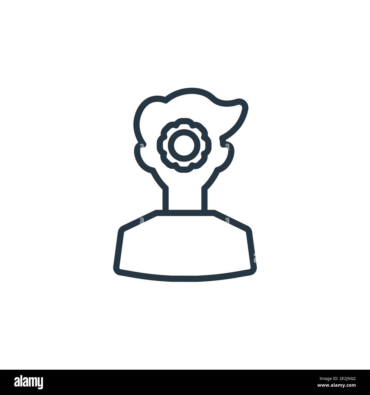User behavior outline vector icon. Thin line black user behavior icon ...