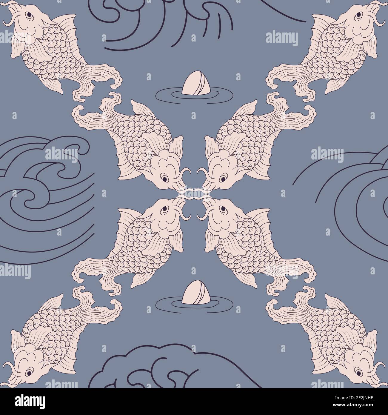Seamless pattern with chinese water symbols Stock Vector Image & Art ...