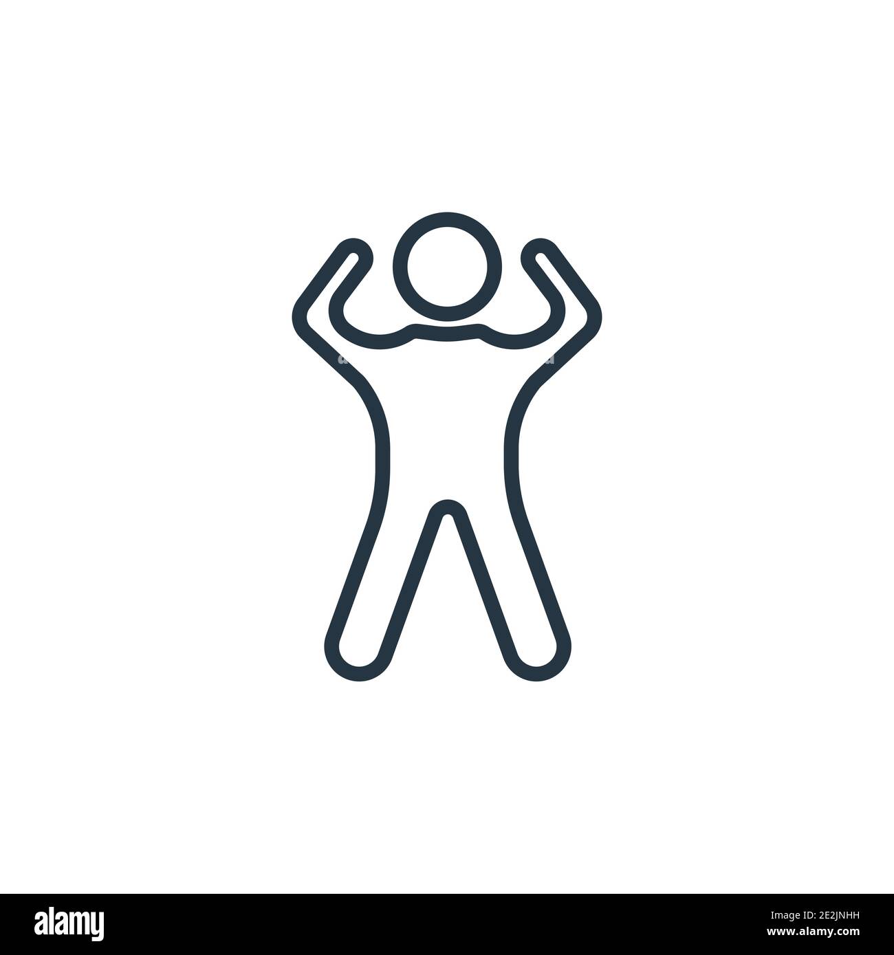 Man with open arms outline vector icon. Thin line black man with open ...