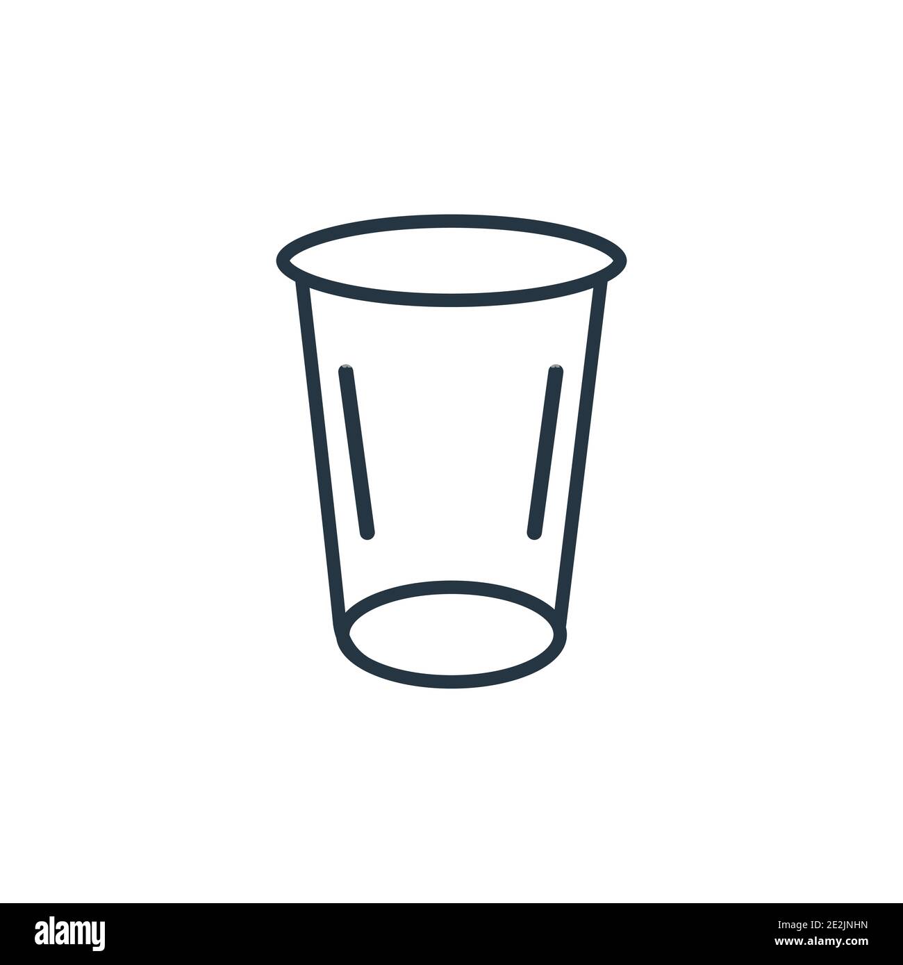 Glass outline vector icon. Thin line black glass icon, flat vector ...