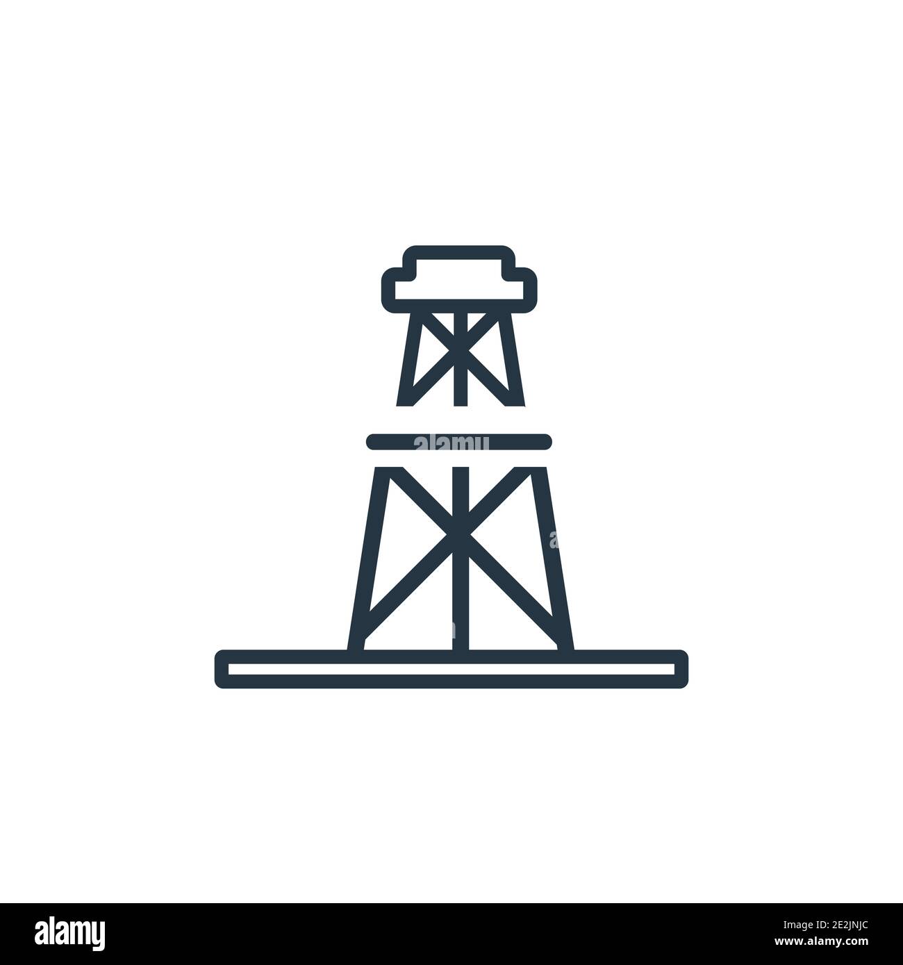 Derrick outline vector icon. Thin line black derrick icon, flat vector ...