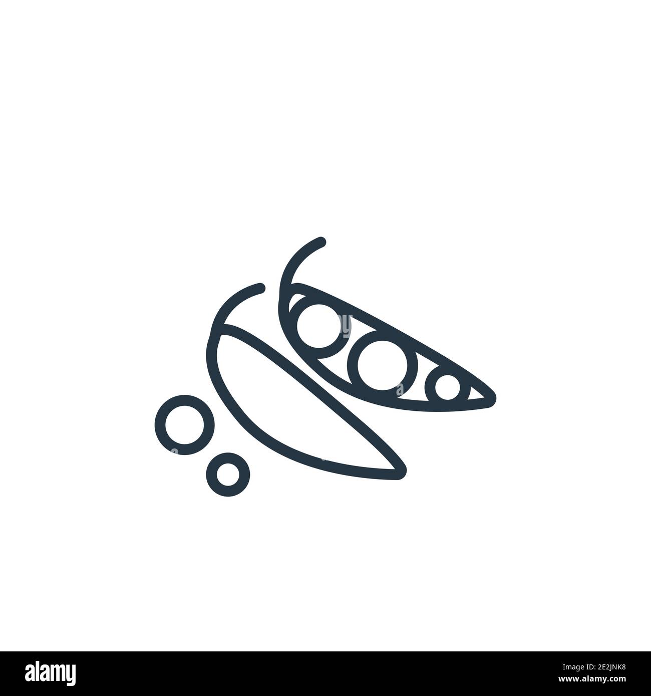 Peas outline vector icon. Thin line black peas icon, flat vector simple ...