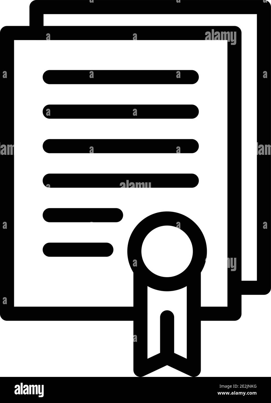 Achievement certificate icon. Outline achievement certificate vector ...