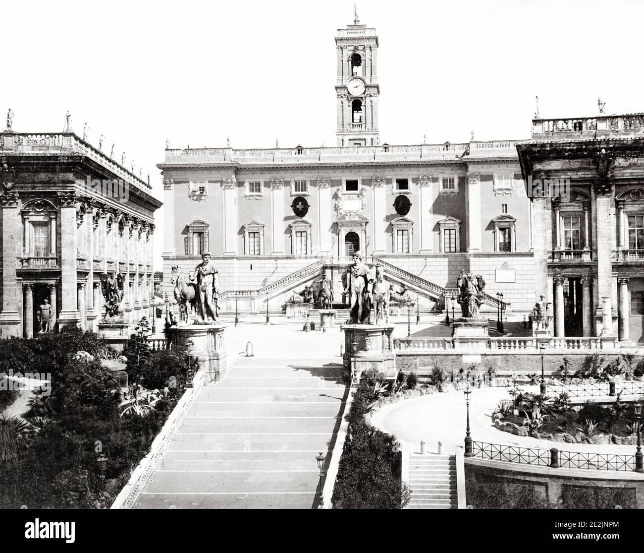 19th century vintage photograph: The Campidoglio. Piazza del ...