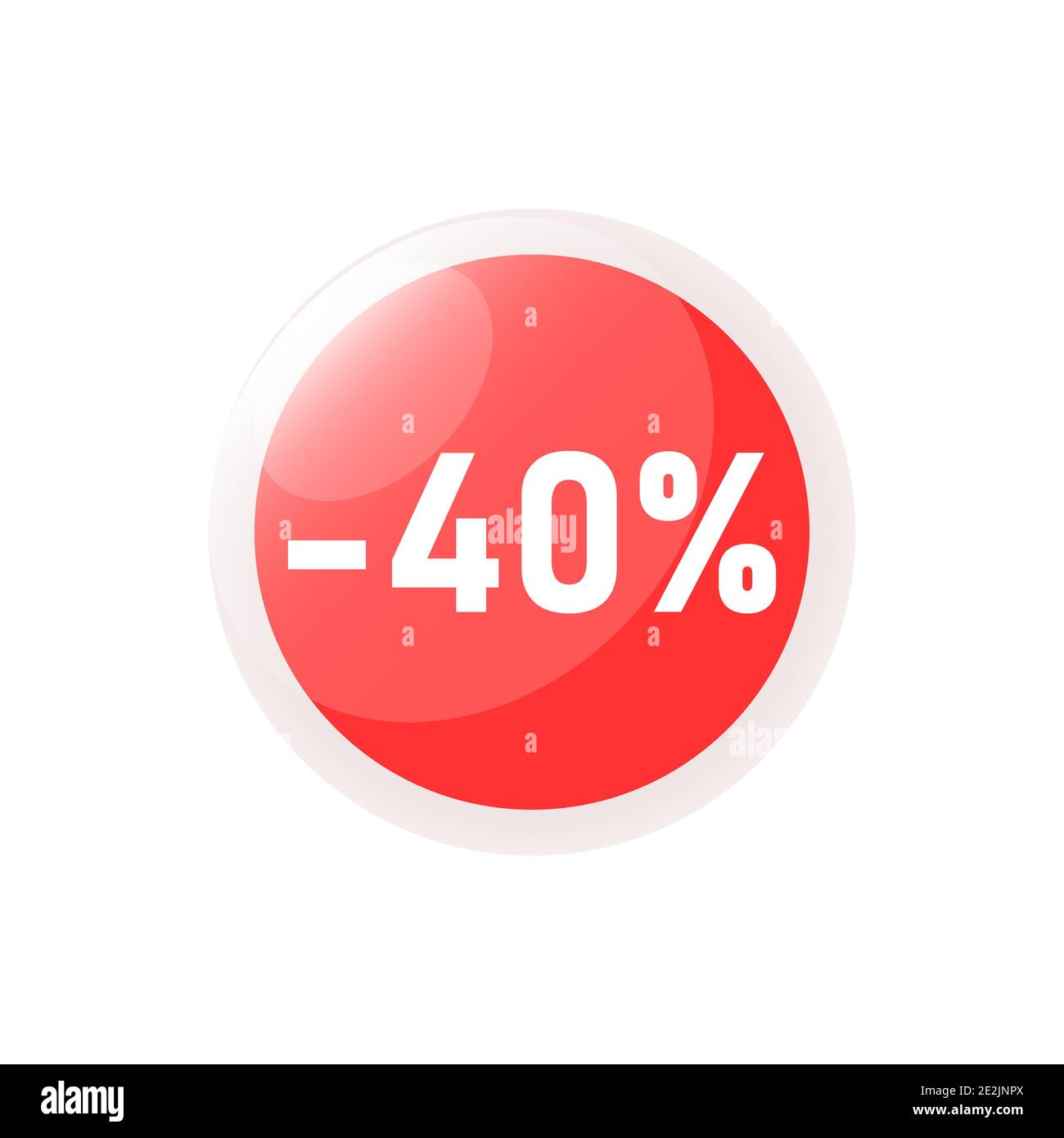 vector illustration Figures of discounts 40 percent on white background ...
