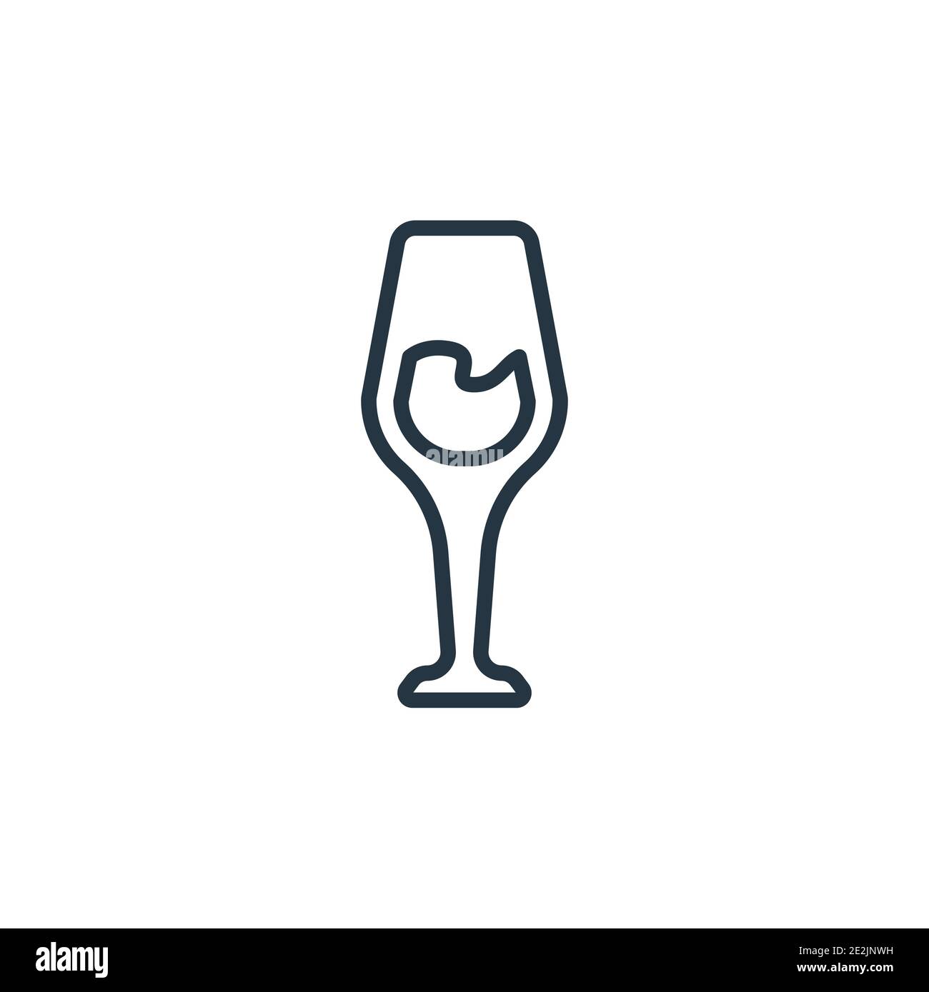 Wine glass outline vector icon. Thin line black wine glass icon, flat ...