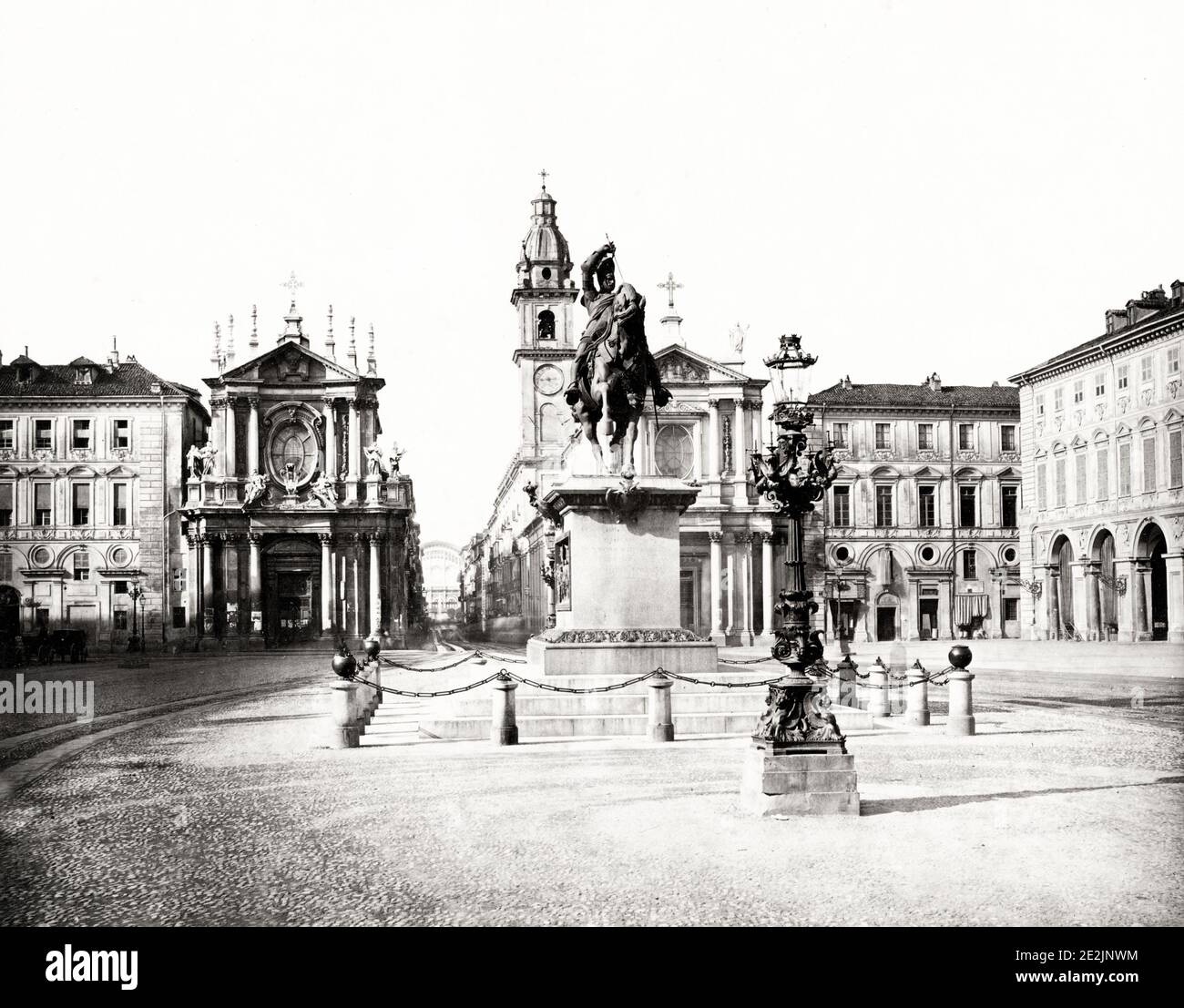 19th century vintage photograph: Piazza San Carlo, Torino, Turin, Italy ...
