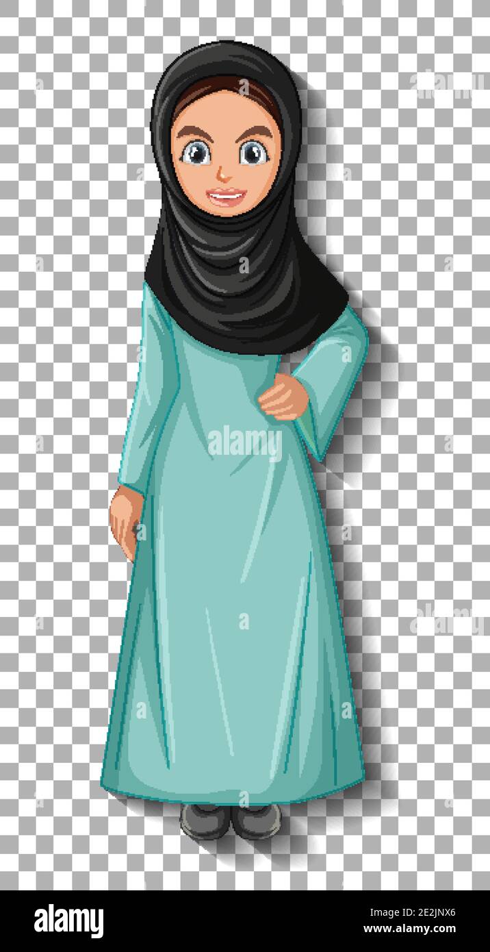 Beautiful arabic lady cartoon character illustration Stock Vector Image ...