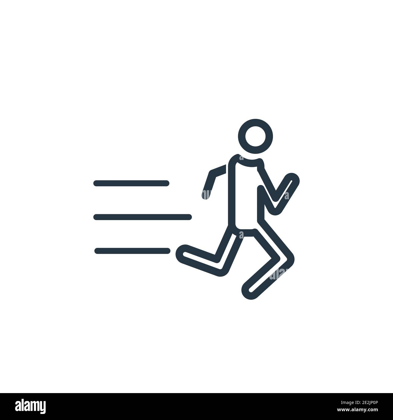 Running man outline vector icon. Thin line black running man icon, flat ...