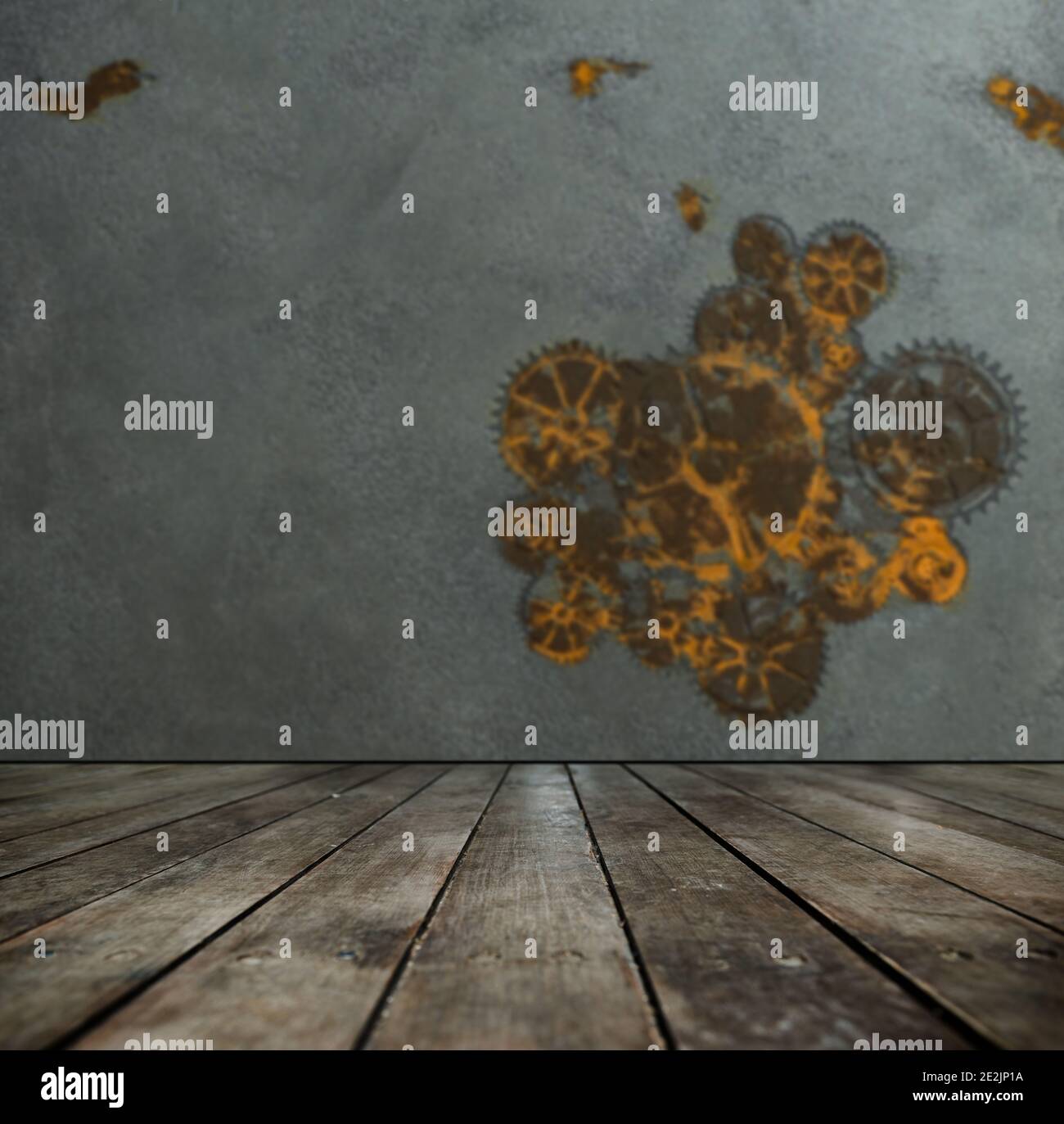 room place background with brown wooden floor and cement painted wall ...