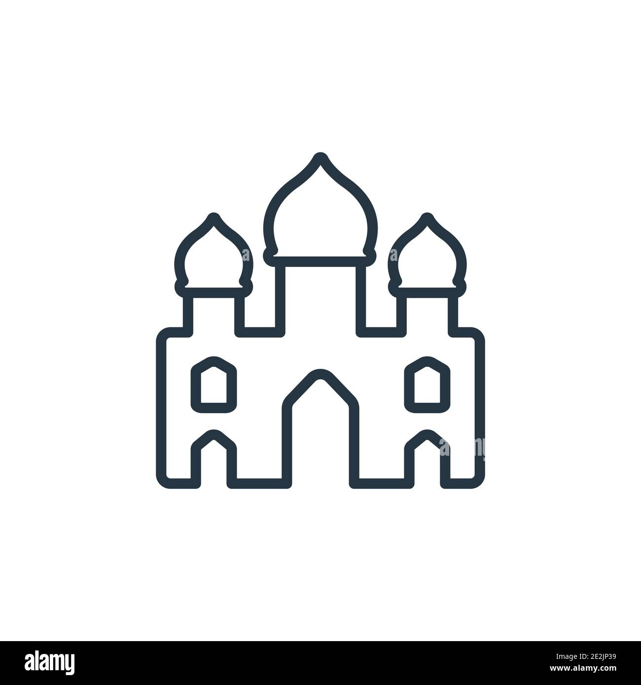 Taj mahal outline vector icon. Thin line black taj mahal icon, flat ...