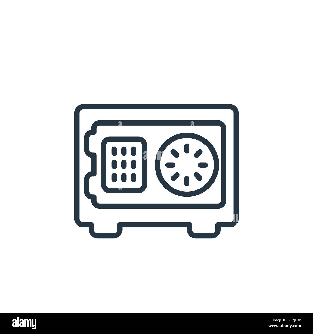 Safe outline vector icon. Thin line black safe icon, flat vector simple ...