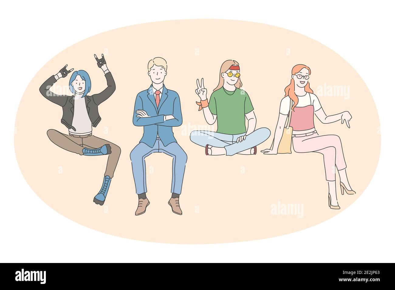 Group of students college diversity Stock Vector Images - Alamy