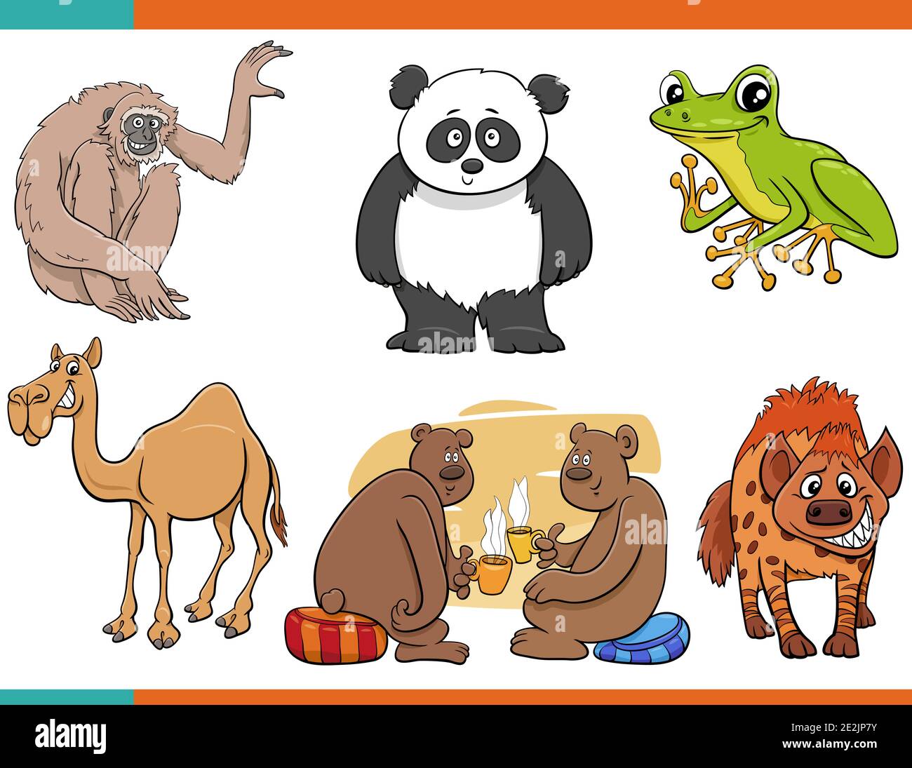 Cartoon illustration of funny different animals comic characters set ...