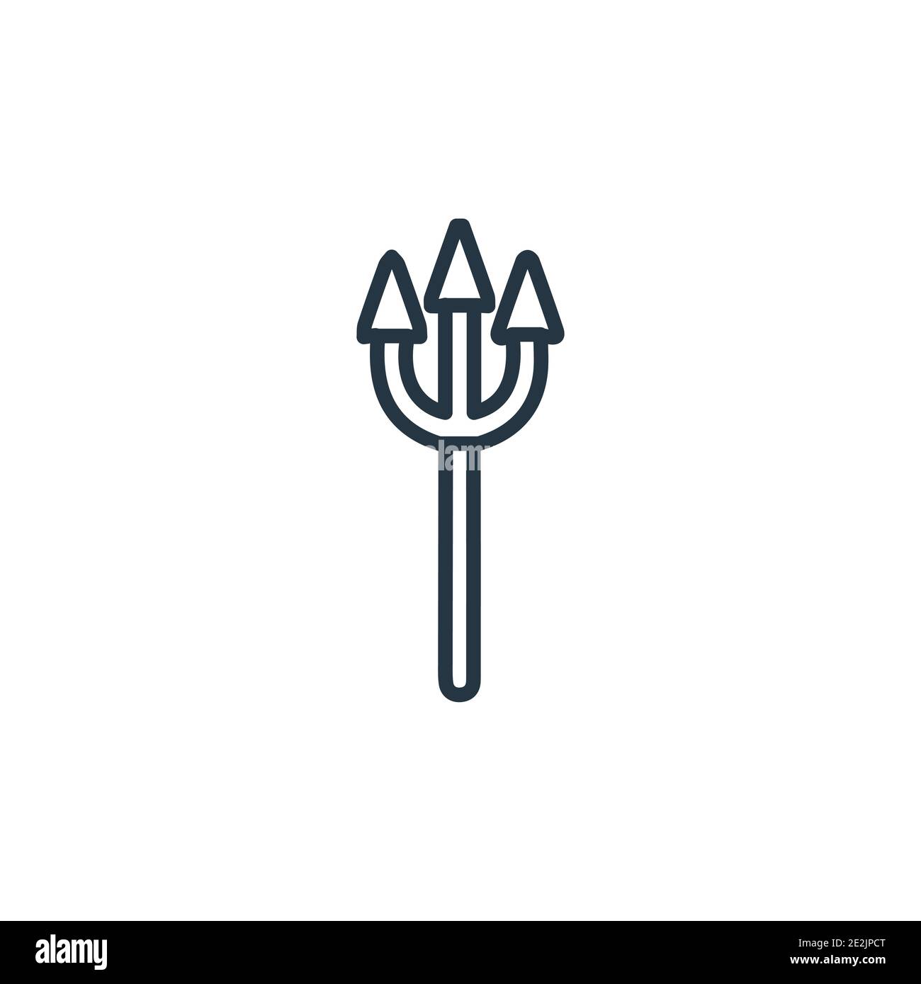 Trident outline vector icon. Thin line black trident icon, flat vector simple element ...