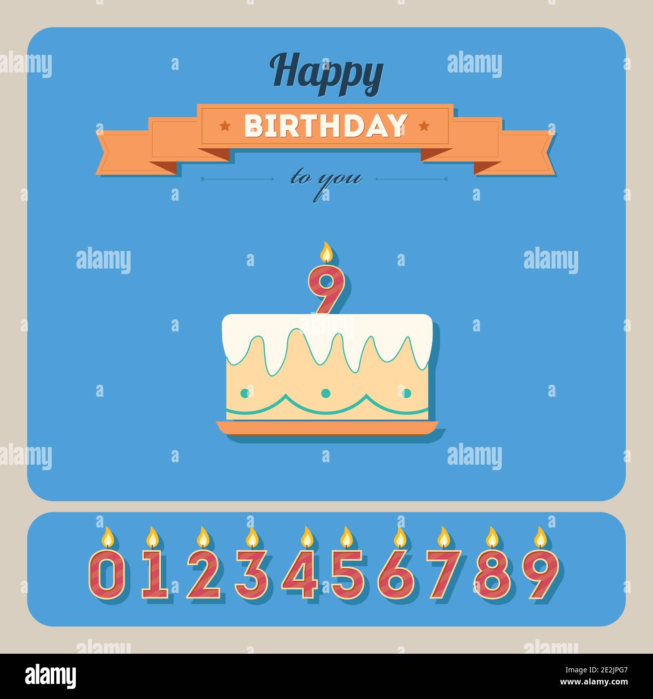 Cartoon number candles hi-res stock photography and images - Alamy