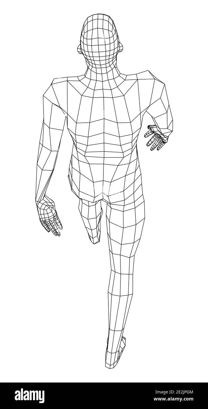 Wireframe walking man. Vector Stock Vector Image & Art - Alamy