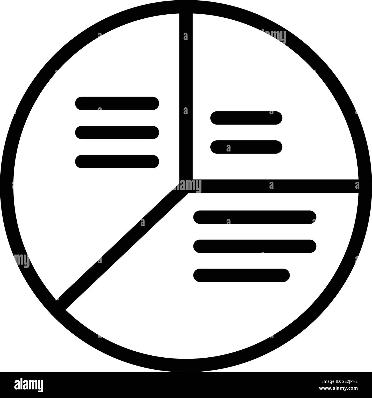 Pie chart icon. Outline pie chart vector icon for web design isolated ...