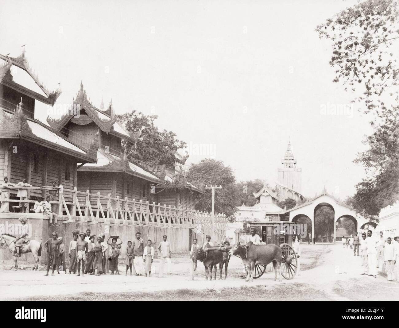 19th century vintage photograph: inside the Imperial Palace, Mandalay ...
