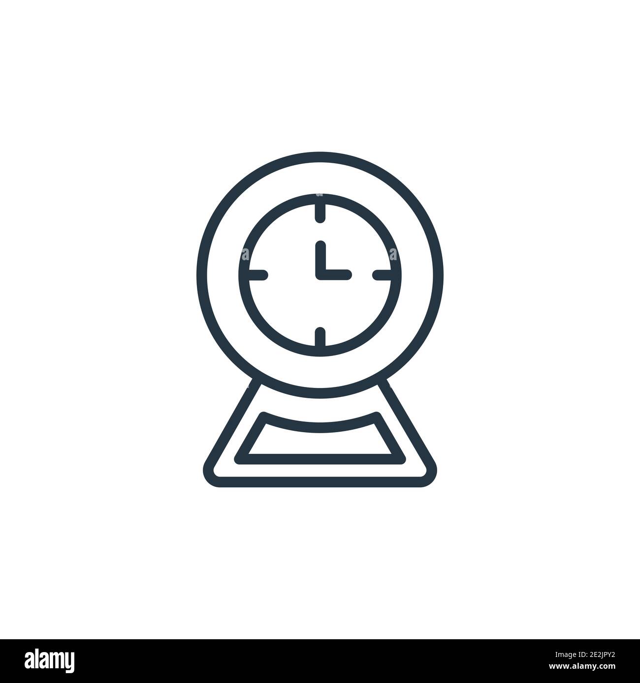 Table Clock Outline Vector Icon Thin Line Black Table Clock Icon Flat Vector Simple Element