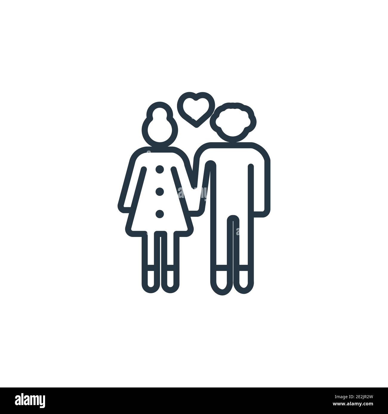 Girlfriend outline vector icon. Thin line black girlfriend icon, flat ...