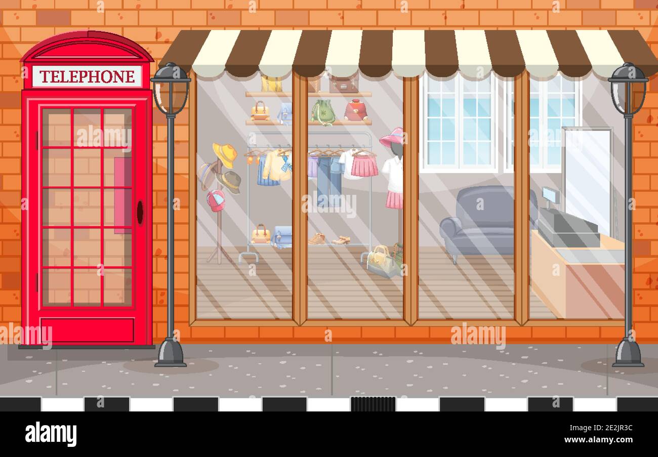 Fashion clothes store background illustration Stock Vector Image & Art ...