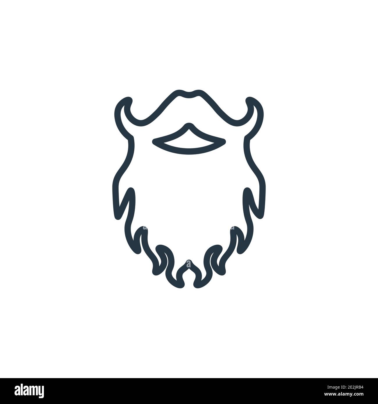 Beardy outline vector icon. Thin line black beardy icon, flat vector ...