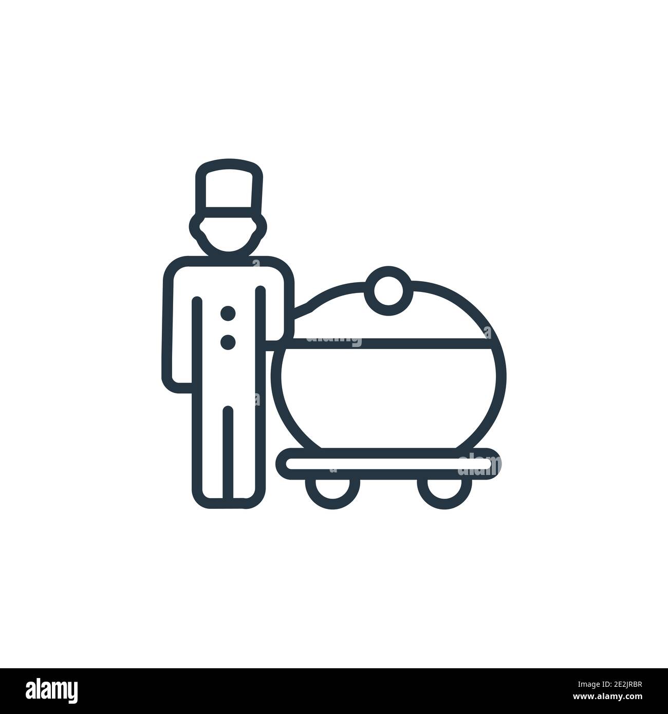 Bellboy outline vector icon. Thin line black bellboy icon, flat vector ...