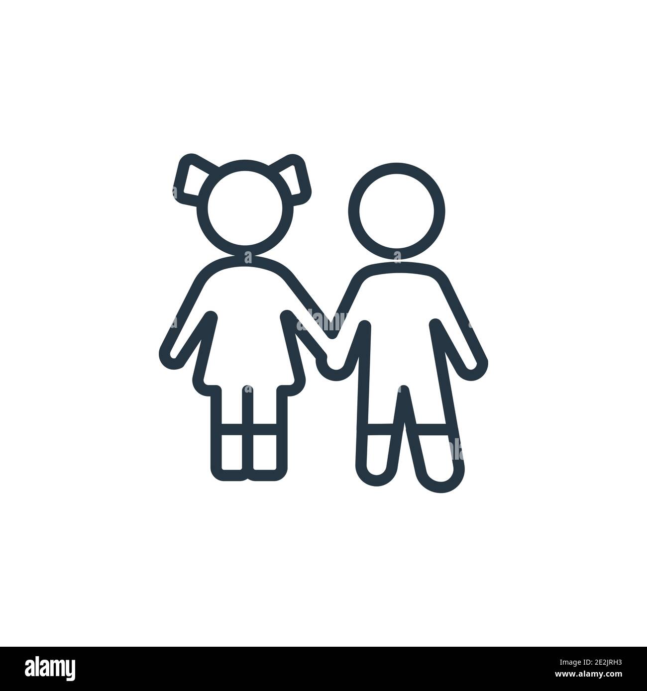 Sibling outline vector icon. Thin line black sibling icon, flat vector ...