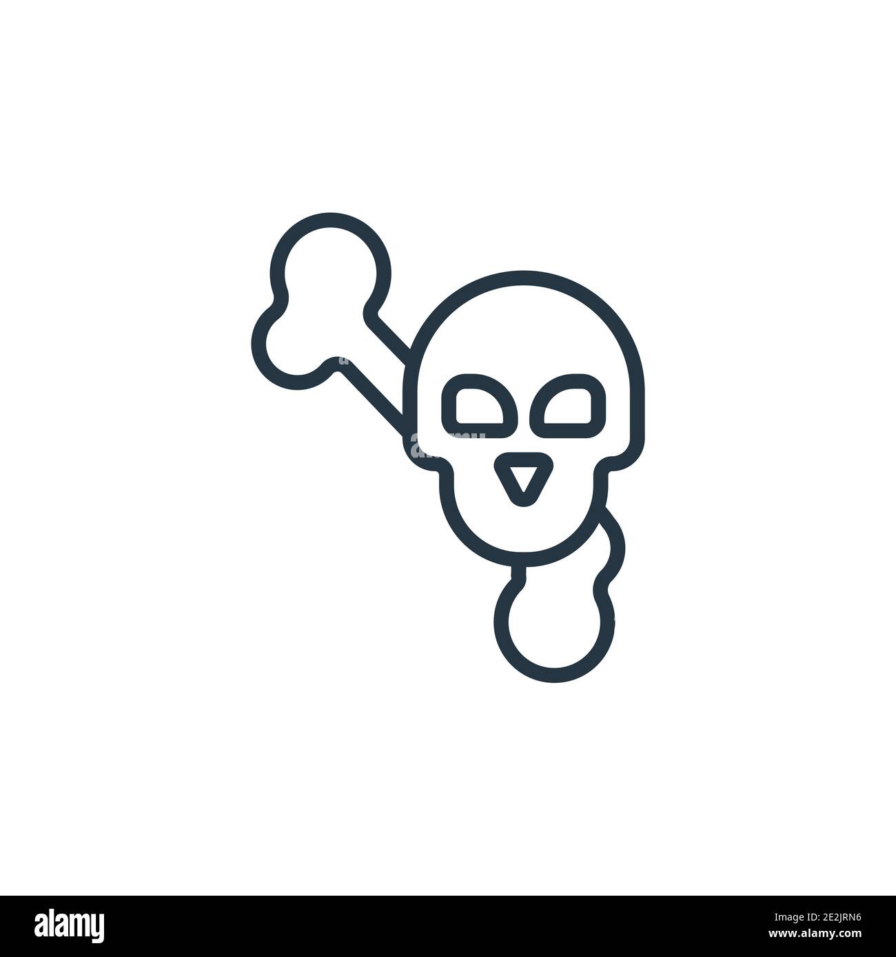 Skeleton outline vector icon. Thin line black skeleton icon, flat ...