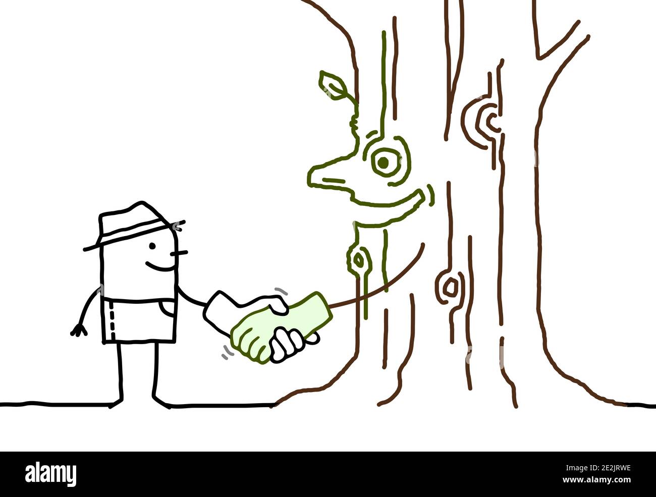 Shaking tree with trunk Stock Vector Images - Alamy