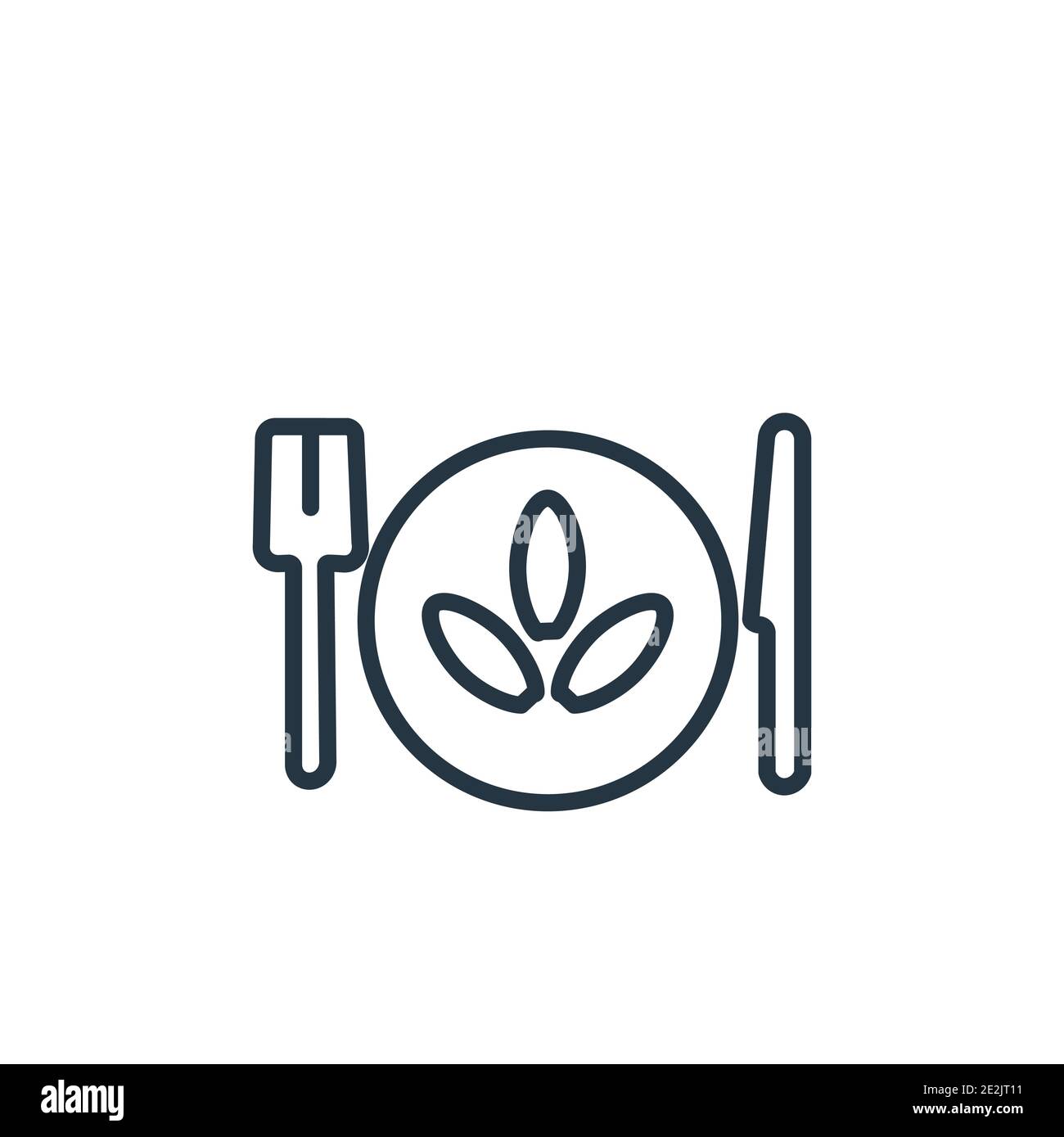 Vegetarian outline vector icon. Thin line black vegetarian icon, flat ...